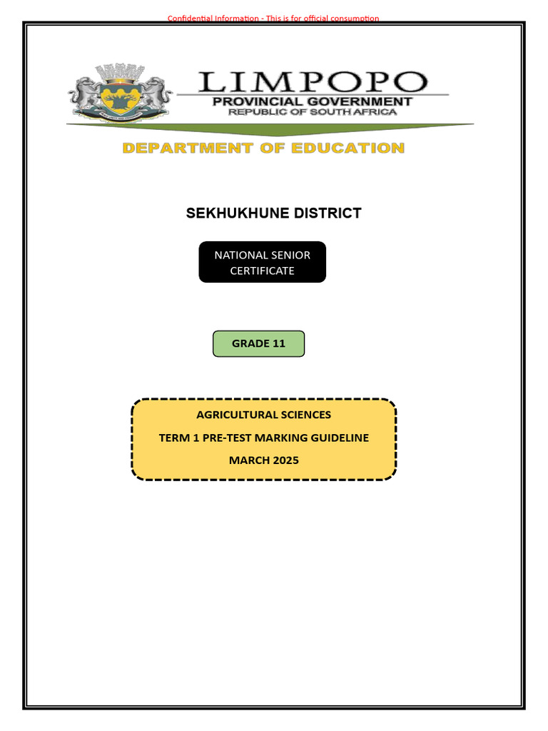 Grade 11 Agricultural Sciences Pre-Test | PDF | Fat | Fatty Acid