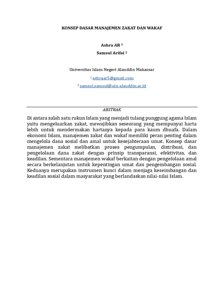 KONSEP_DASAR_MANAJEMEN_ZAKAT_DAN_WAKAF | PDF