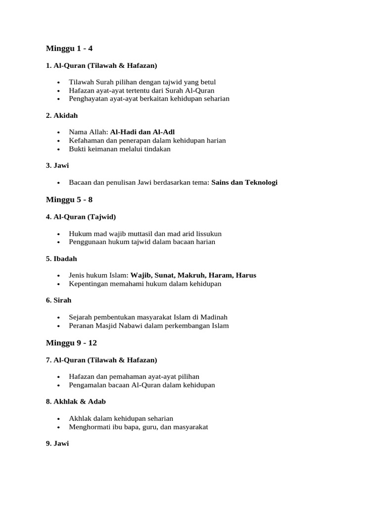 Ringkasan RPT Tahun 6 | PDF