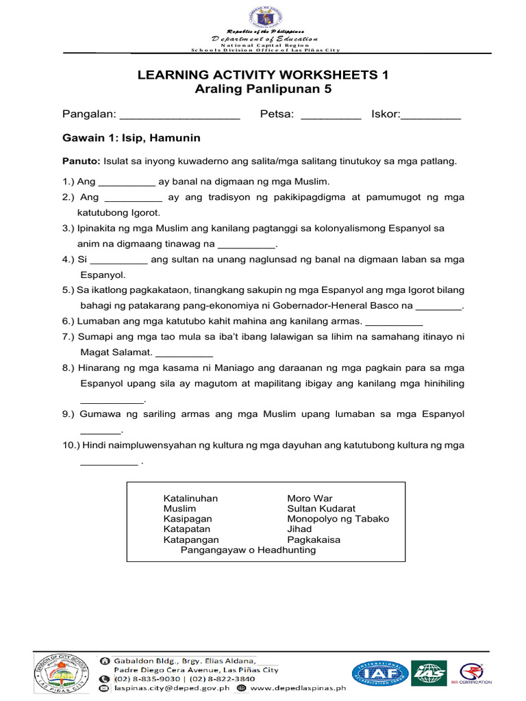 AP5 Q3 LAW 1 - Week 1 - 2 | PDF