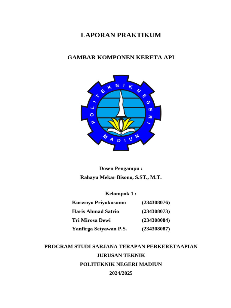 Uas Gambar Komponen Kereta 2 | PDF