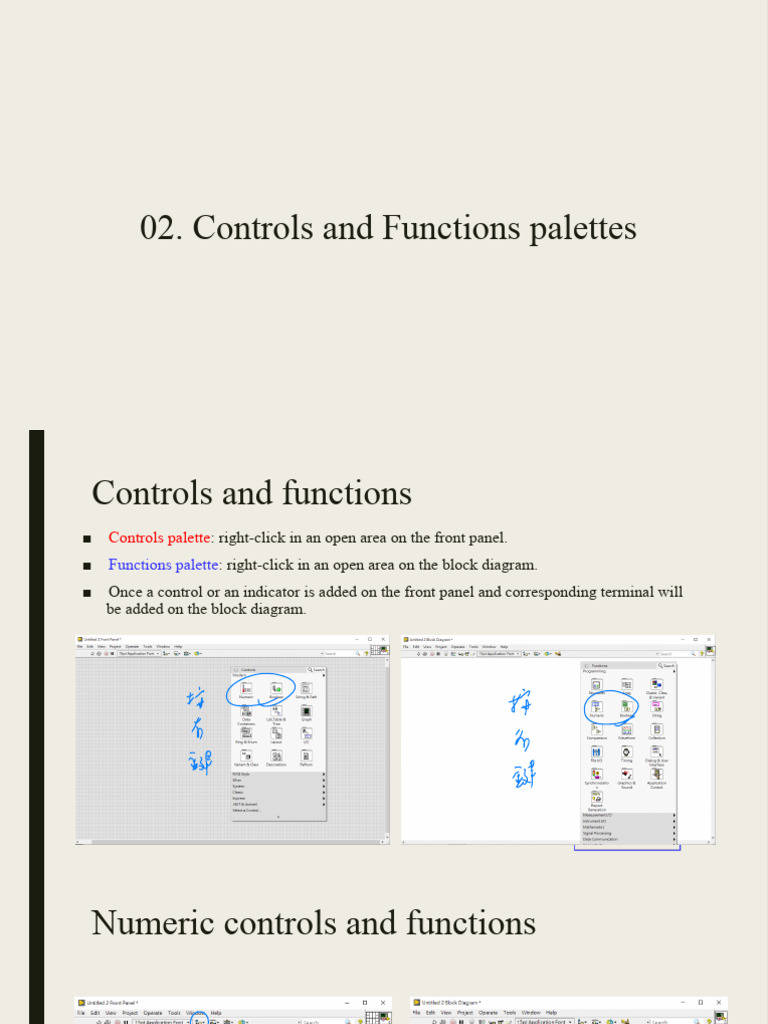 LabVIEW - 02 - Controls and Functions Palettes | PDF