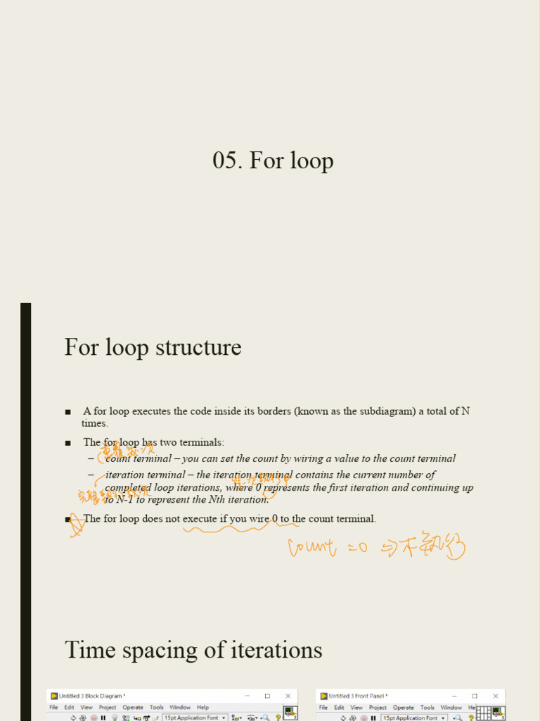 LabVIEW_05_For loop | PDF | Control Flow | Iteration