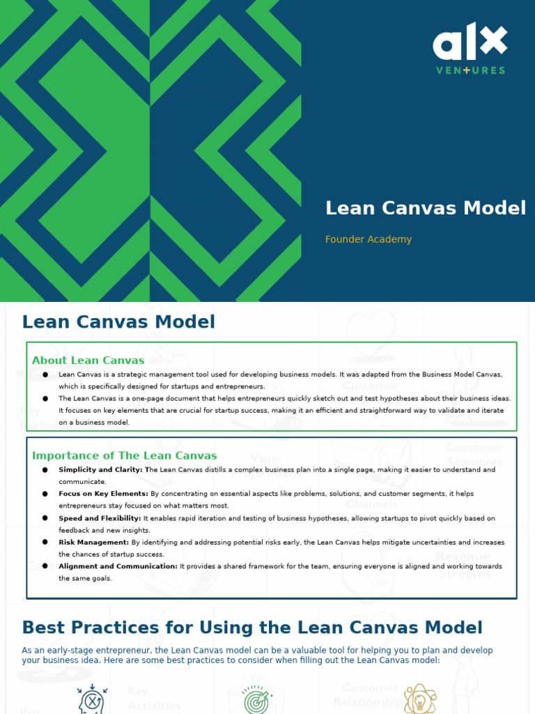 Tam Copy of Lean Canvas Model - Working Session | PDF | Lean Startup ...
