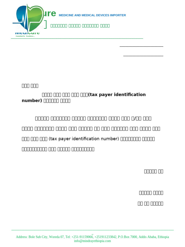 (Tax Payer Identification Number) : Medicine and Medical Devices ...