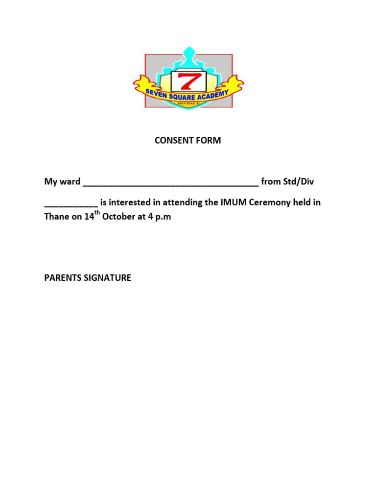 Consent Form For Imum | PDF