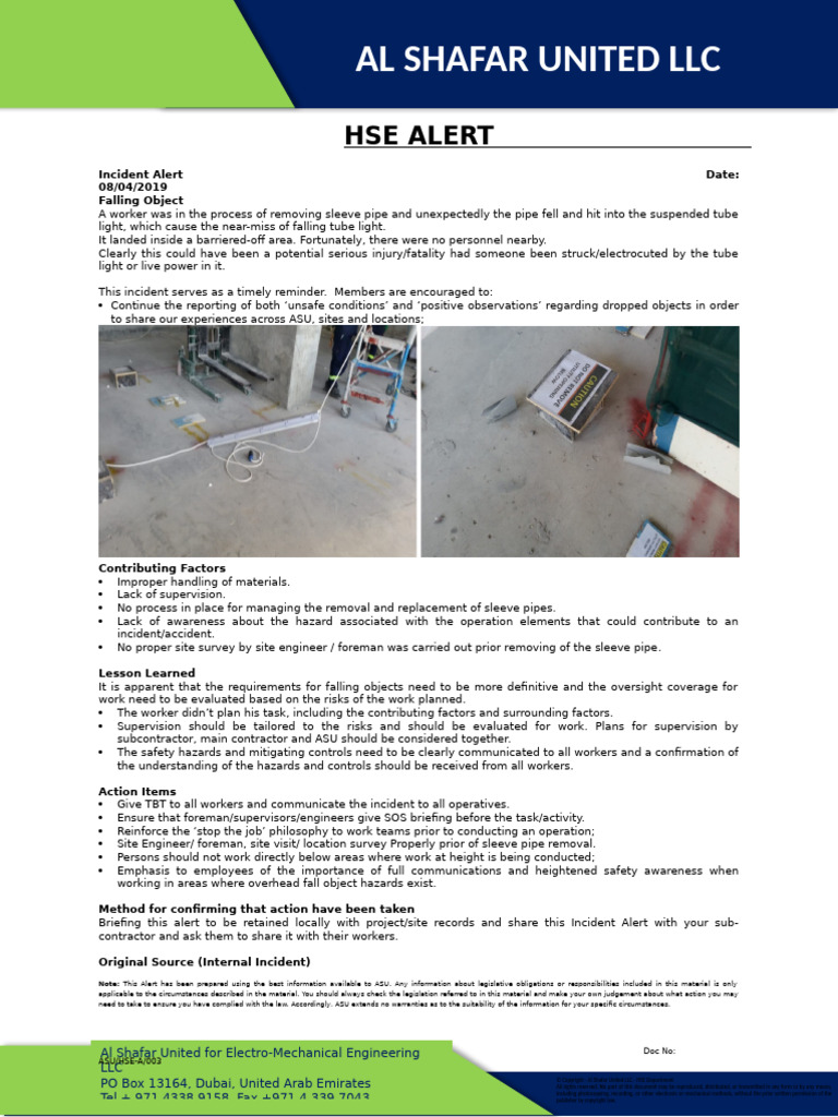 HSE Alert 003 | PDF | Occupational Safety And Health | Safety