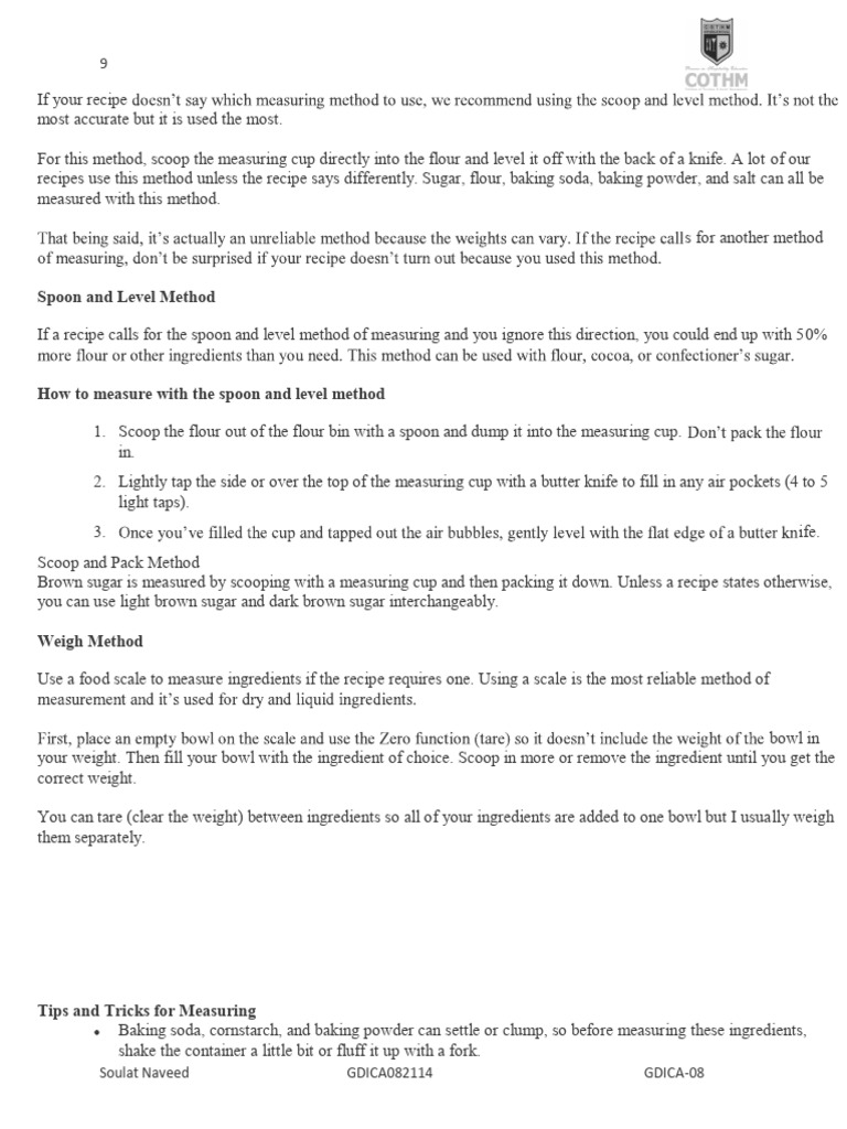 Spoon and Level Method | PDF