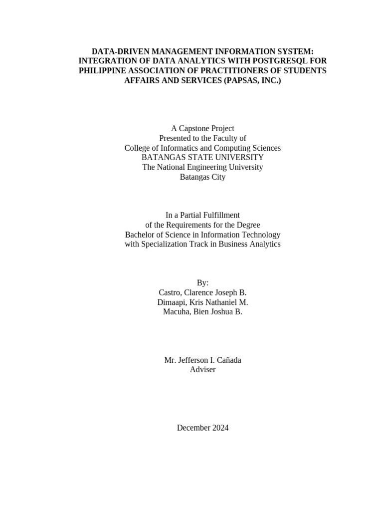 Capstone Home Page and Approval Sheet Format | PDF