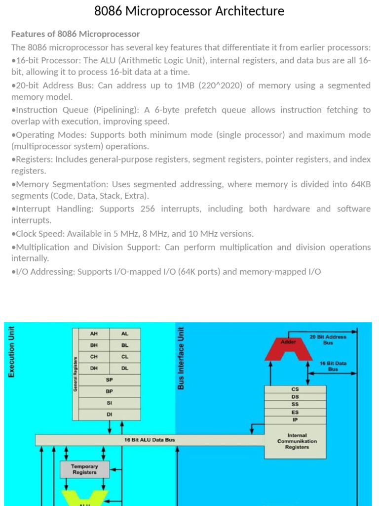 8086 Microprocessor Architecture | PDF | Central Processing Unit | Digital Electronics