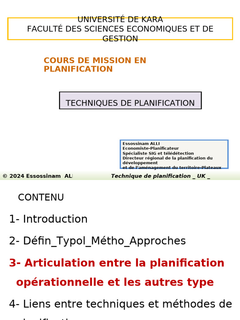 Techniques de Planification Stratégique | PDF | Planification