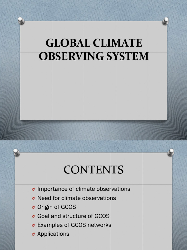 Global Climate Observing System Overview | PDF | Environmental Impact ...