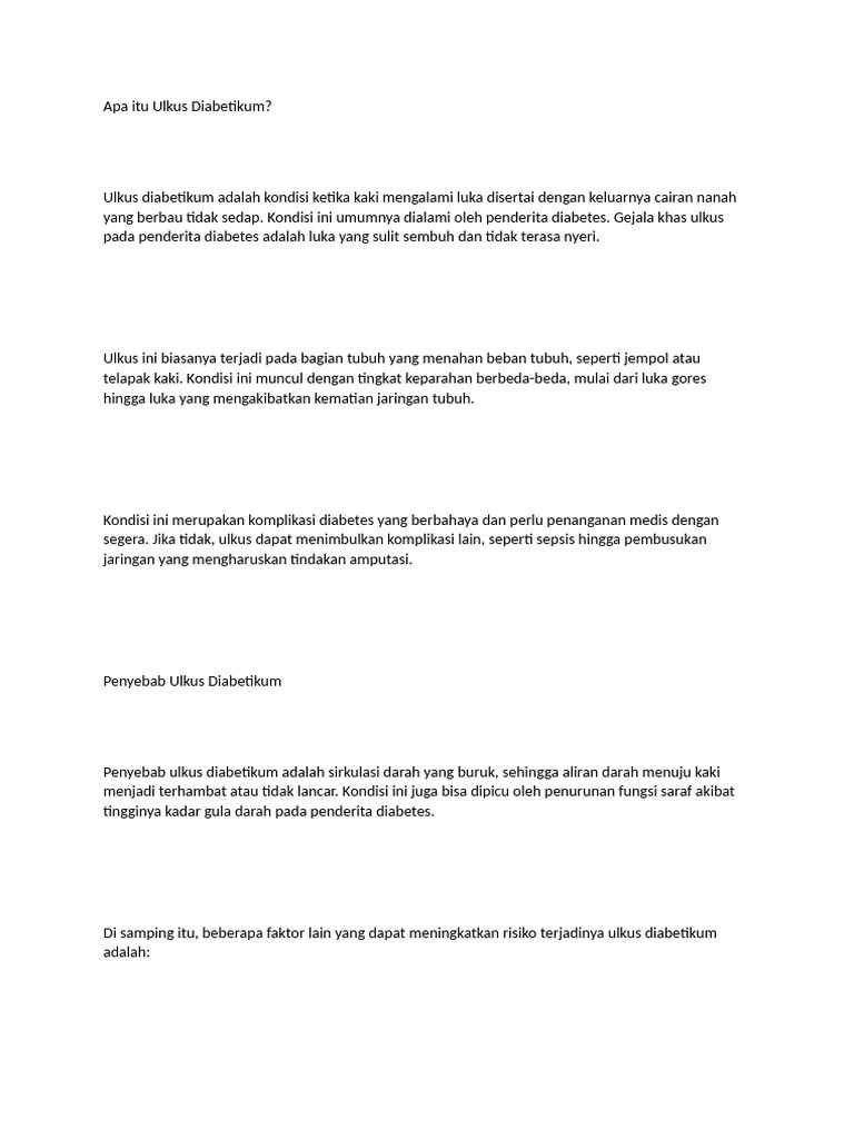 Panduan Lengkap Ulkus Diabetikum | PDF