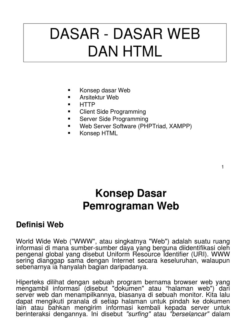 Dasar Web Dan HTML | PDF