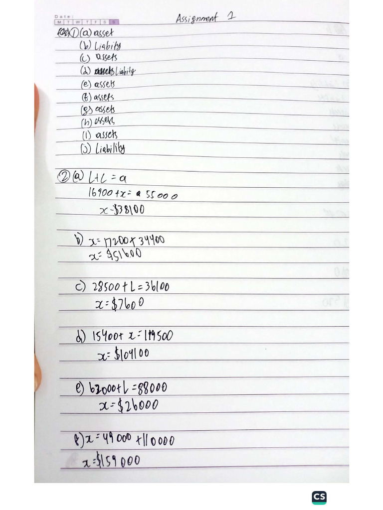 Accounts Assignment 1 | PDF