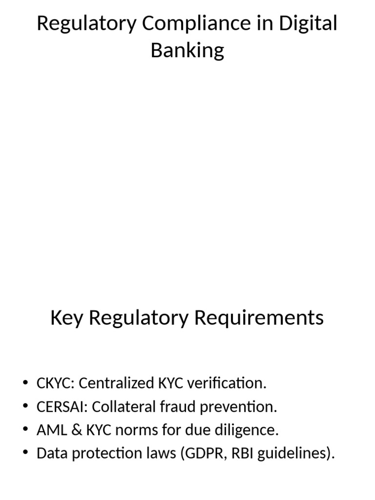 Regulatory Compliance Banking | PDF
