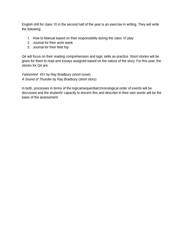 Class 10 English Writing & Reading Drills | PDF