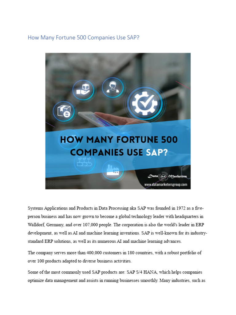 Fortune 500 Companies Using SAP Solutions | PDF | Enterprise Resource ...