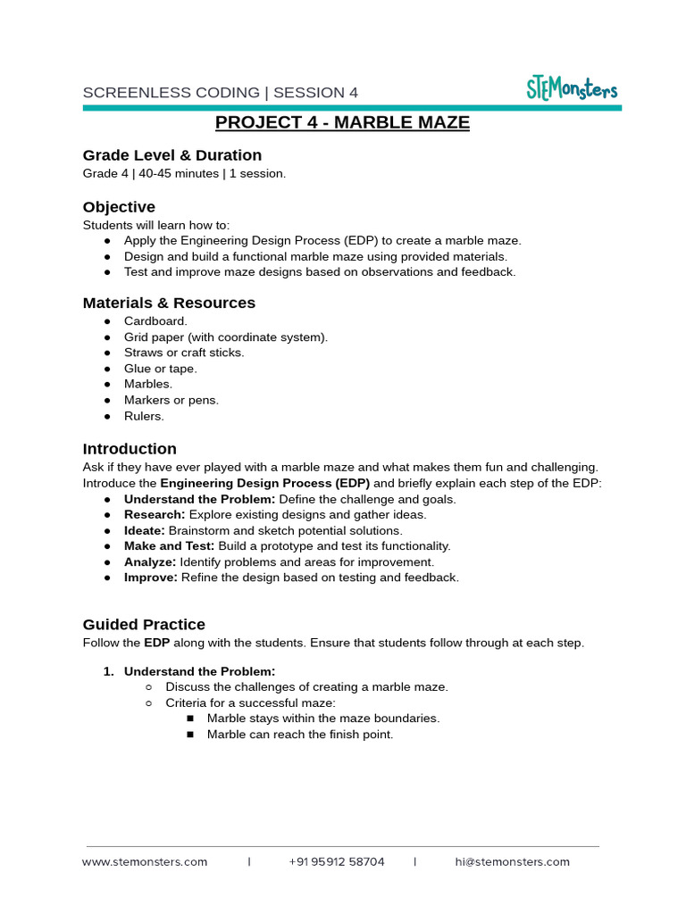 Lesson Plan ScreenlessCoding - Google Docs | PDF