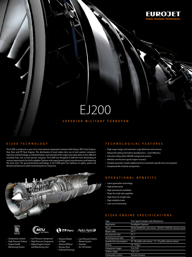EJ200 Turbofan Engine Overview | PDF | Engines | Propulsion