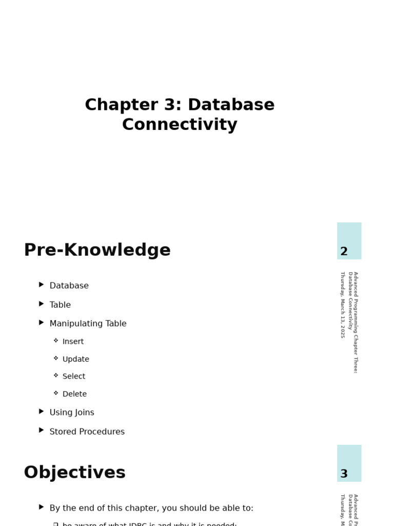 JDBC Database Connectivity Overview | PDF | Databases | Sql