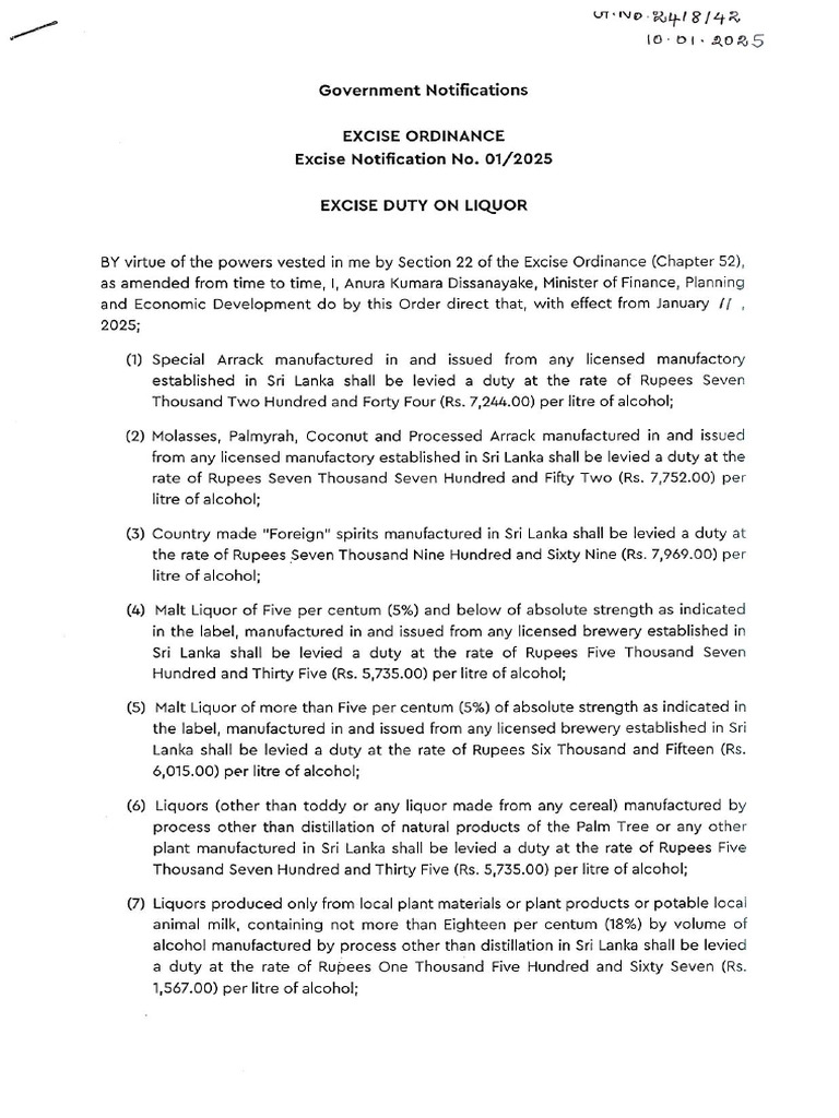 G.No. 2418-42 Excise (Ordinance) | PDF