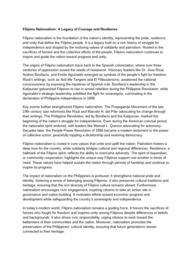 Filipino-Nationalism-A-Legacy-of-Courage-and-Resilience | PDF ...