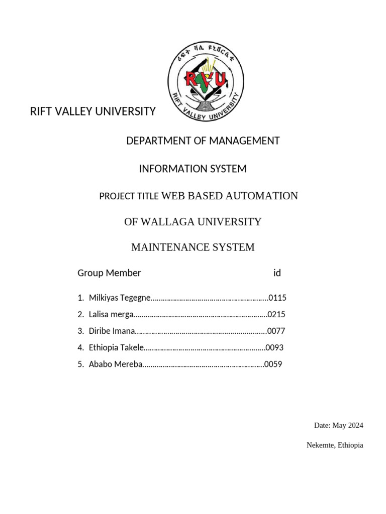 Automation of Wollaga University Minteanance System | PDF | Php | World Wide Web