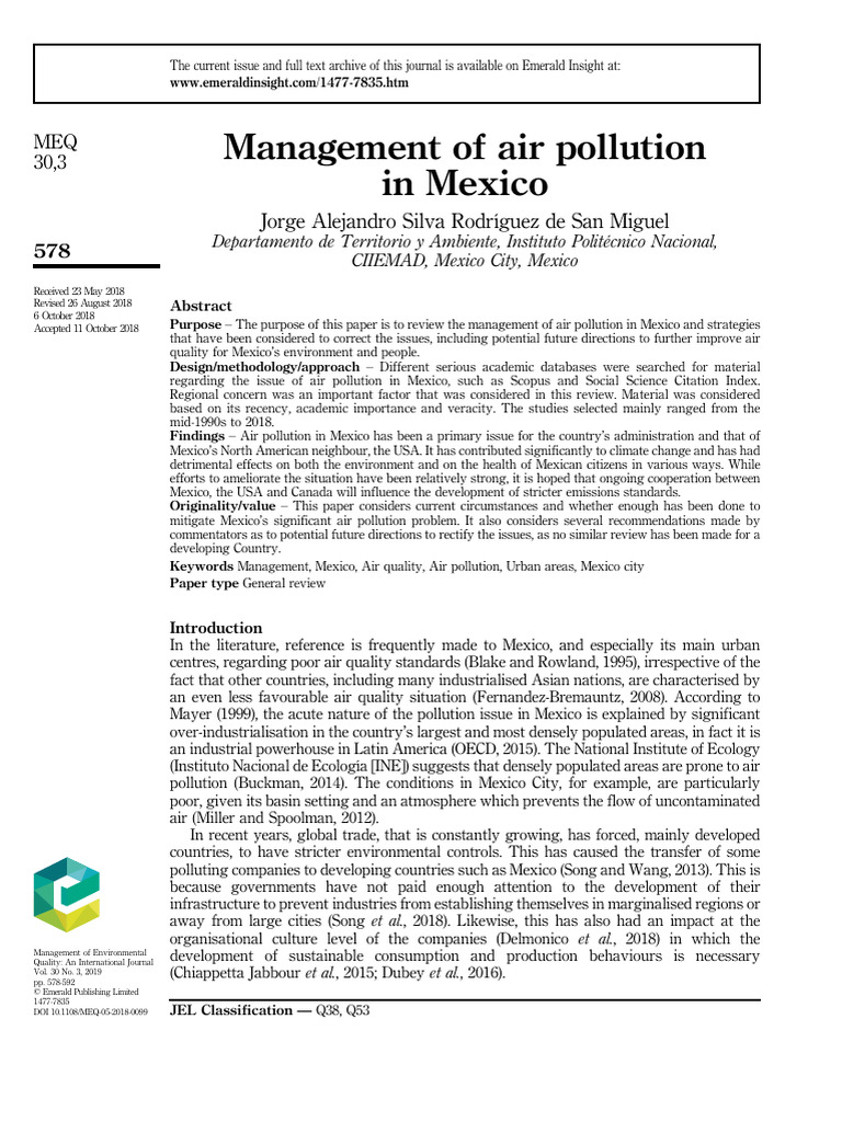 Management of Air Pollution in Mexico | PDF | Biofuel | Air Pollution