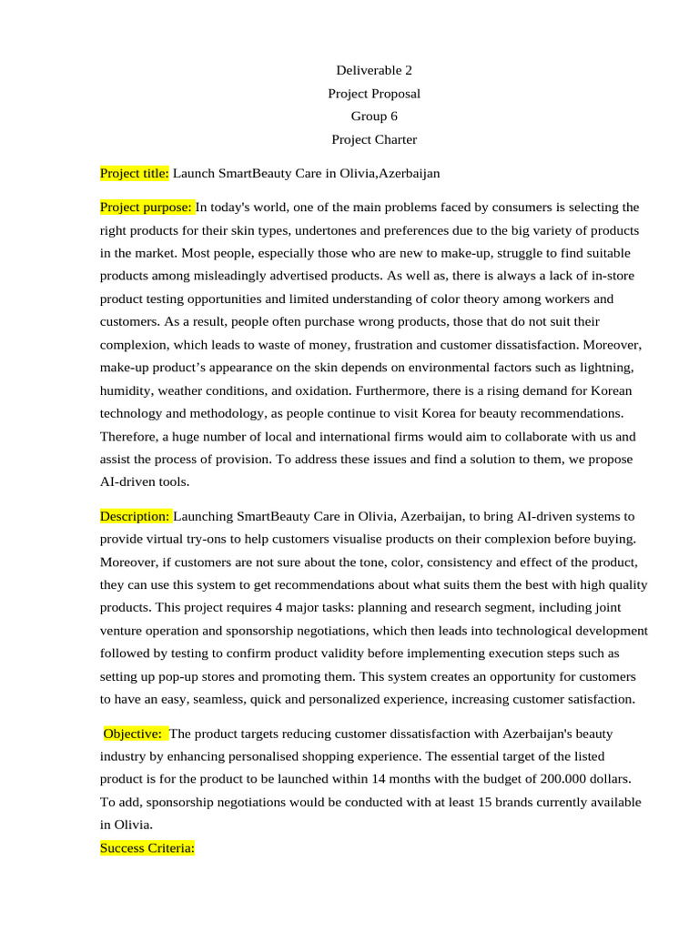 Group 6 Project Management Deliverable 2 | PDF | Artificial Intelligence | Intelligence (AI ...