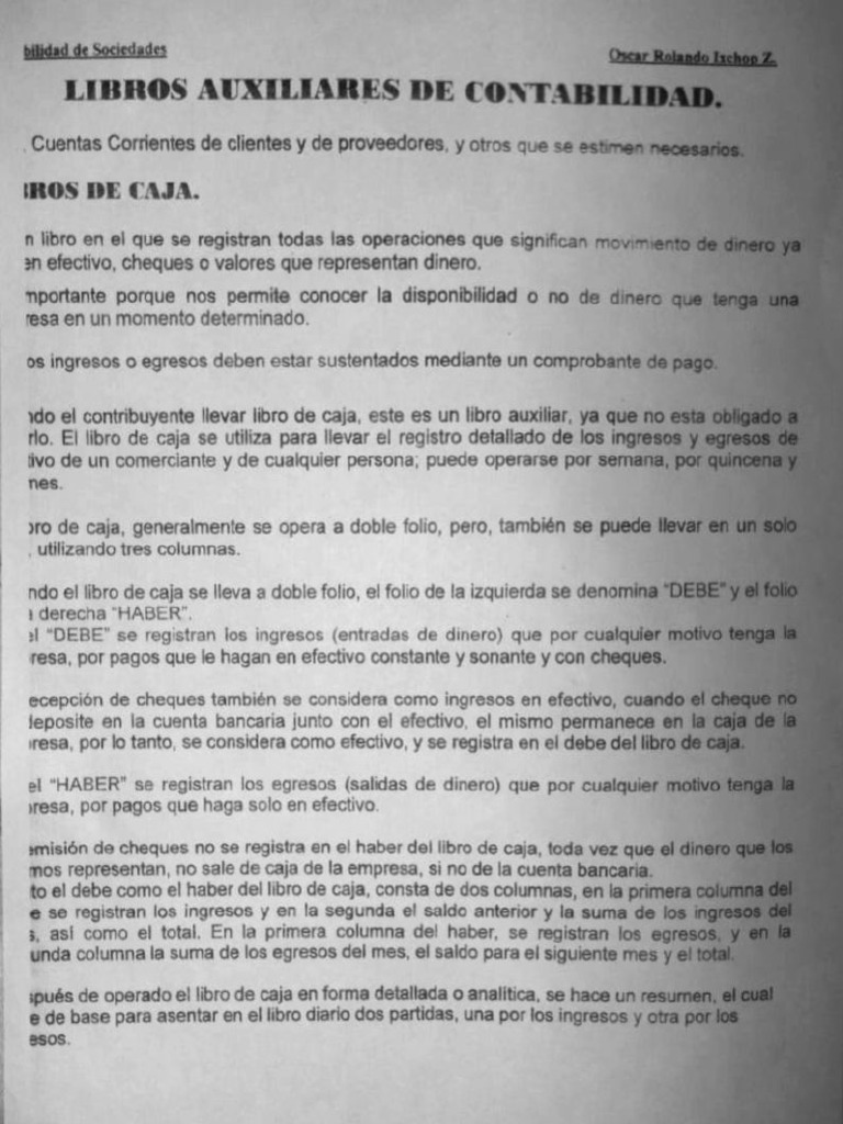 Libros Auxiliares de Contabilidad | PDF