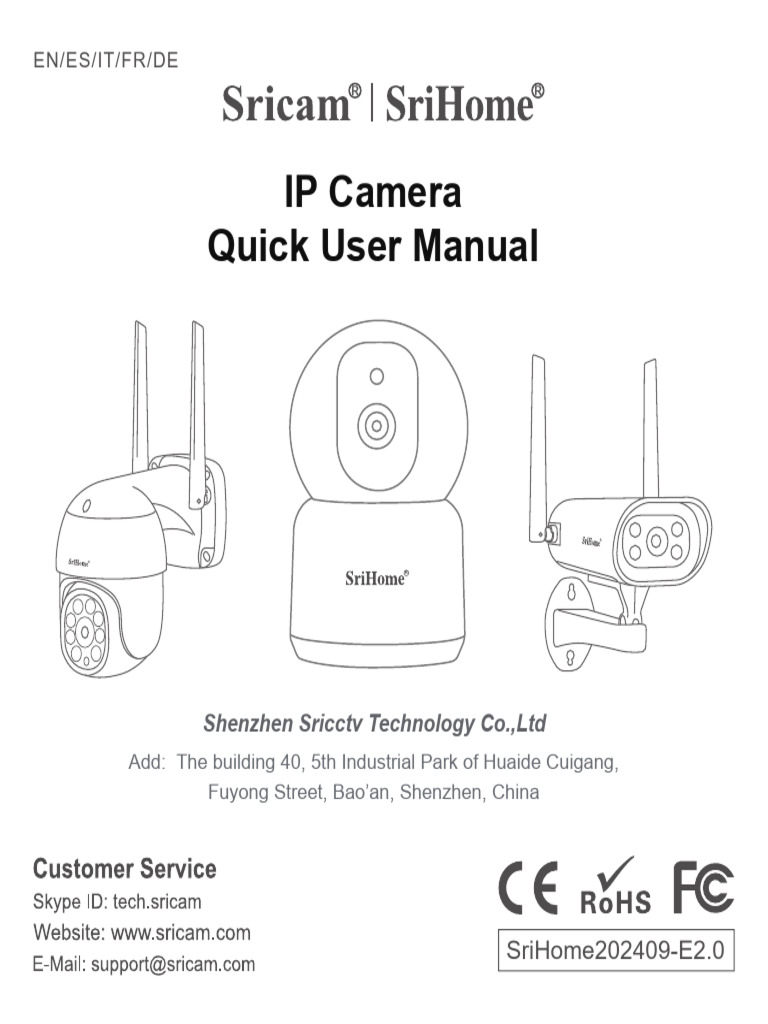 SriHome IP Camera Quick Manual | PDF | Wi Fi | Mobile App