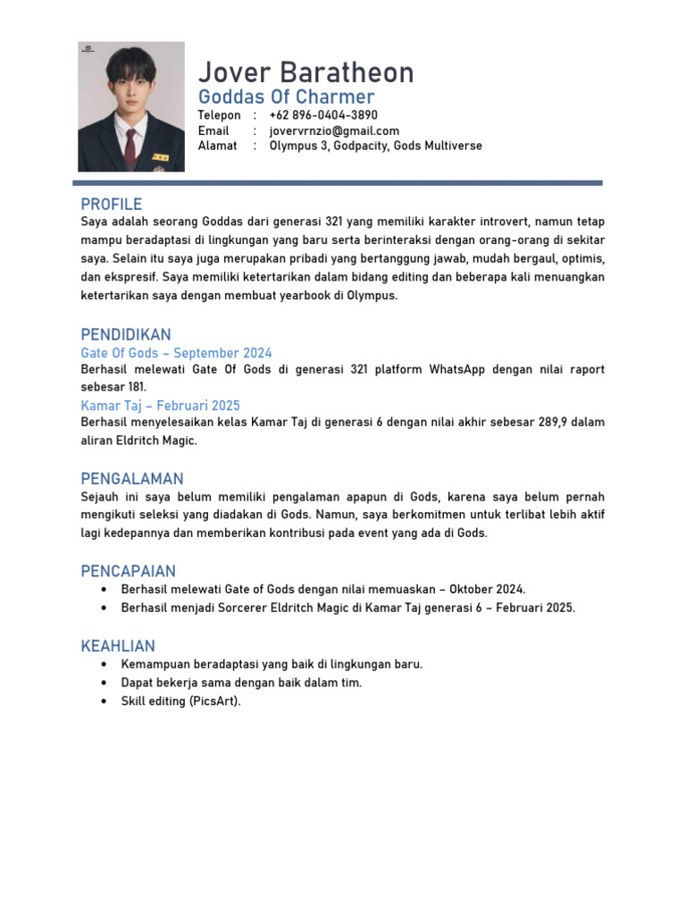 CV Jover Baratheon | PDF