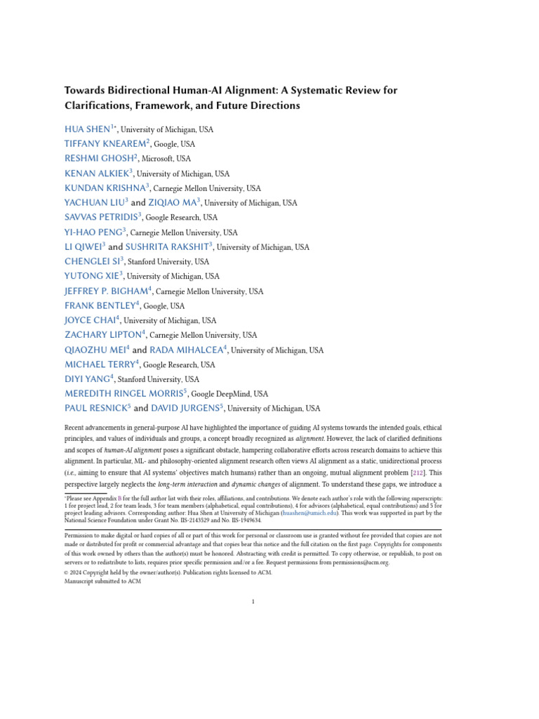 1 Bidirectional Human Ai Alignment Pdf Artificial Intelligence Intelligence Ai And Semantics
