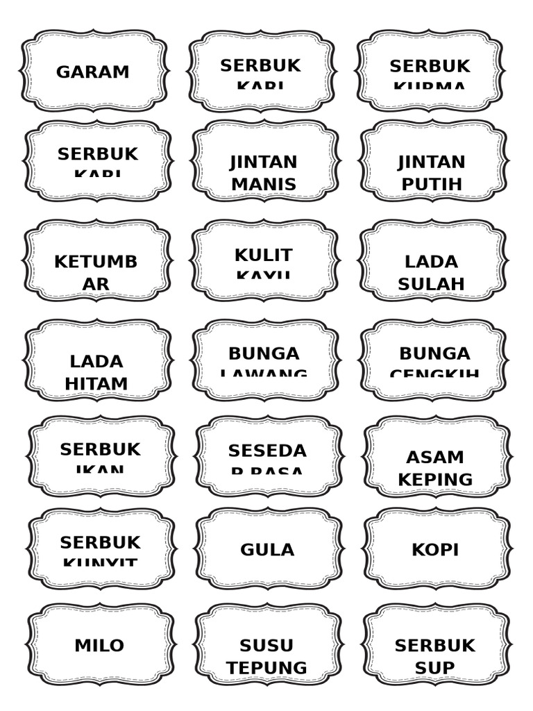 LABEL DAPUR | PDF