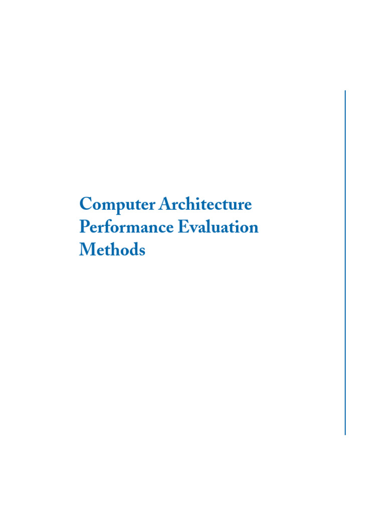 Computer Architecture Performance Evaluation Methods | PDF | Central Processing Unit | Experiment