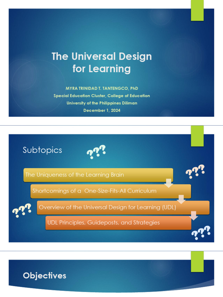 Tantengco BARMM UDL-Final-Presentation | PDF | Learning | Goal Setting