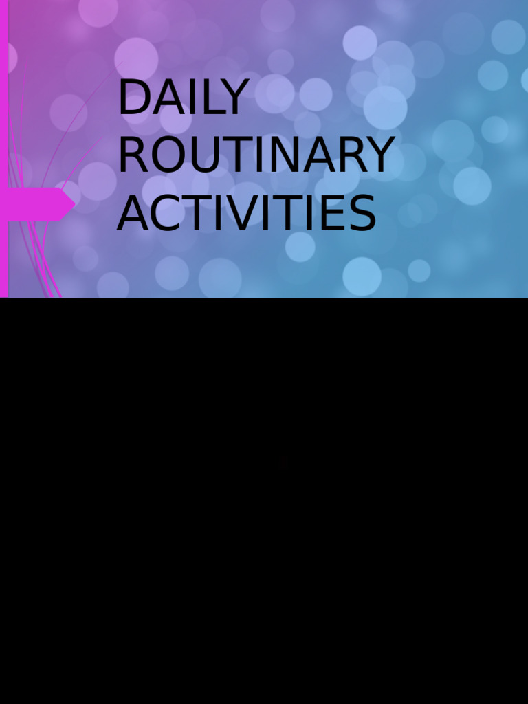 Daily Routine Activities Guide | PDF