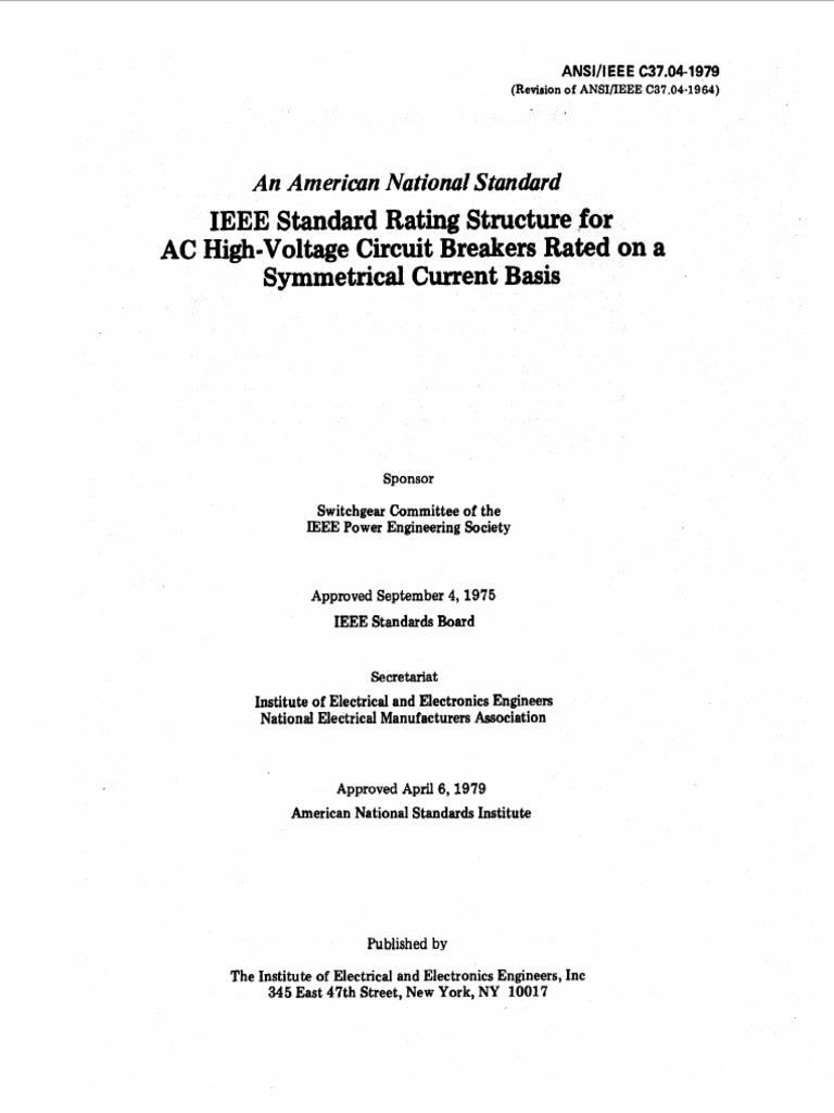 1.5. Ieee C37.04 Estructura de Clasficacion Estandar para Interruptores de Alto Voltaje de Ca en ...