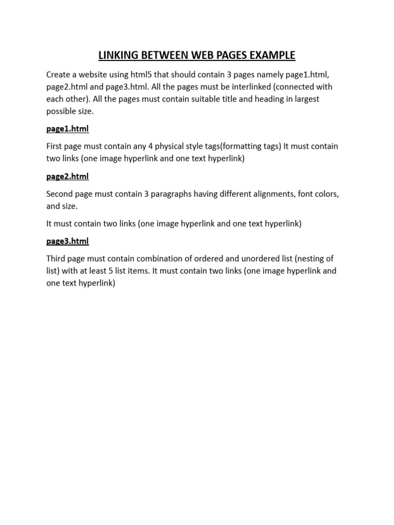 Example - Webpage Linking | PDF | Html Element | Hyperlink