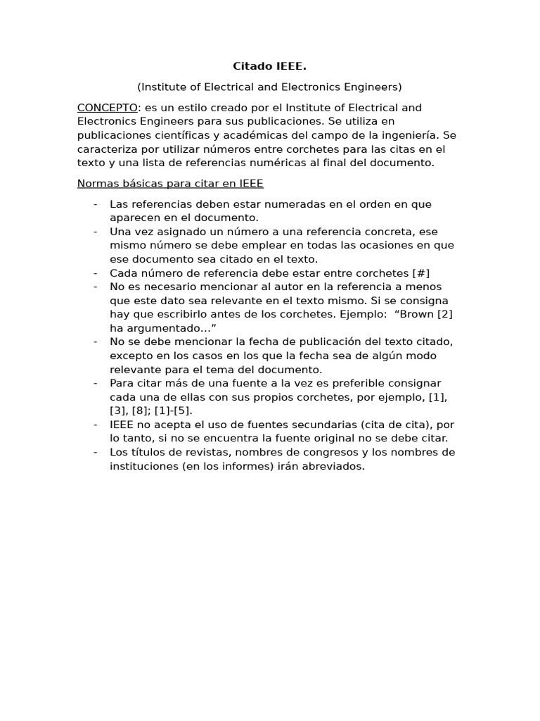 Citado IEEE - Qué Es y para Qué | PDF