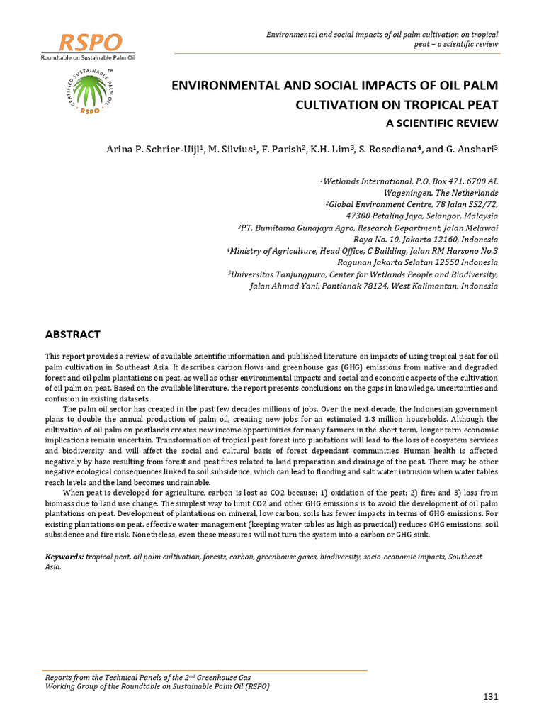 the_environemental_and_social_impacts_of_oil_palm_on_peat | PDF | Peat ...