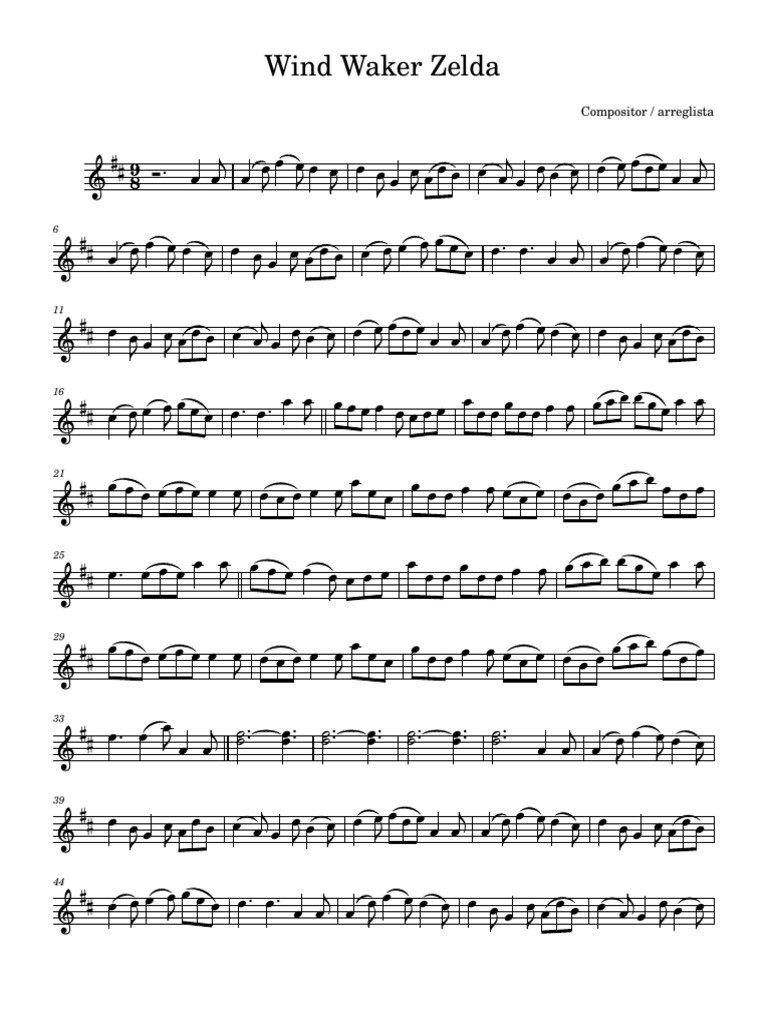 Wind Waker Zelda Music Composition | PDF | Action Adventure Games ...