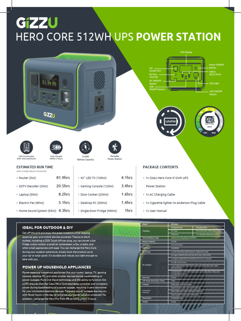 GPS500U Infosheet D03 Compressed | PDF | Laptop | Electric Power