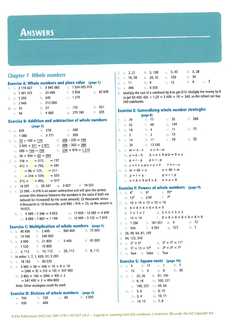 Year 9 math Answers | PDF