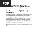 What Is RQD (Rock Quality Designation) and How To Calculate It | PDF ...