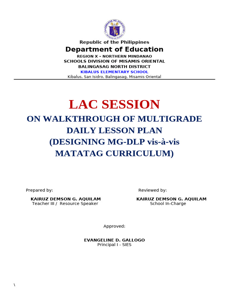 Lac Session Reading Assessment | PDF | Lesson Plan | Schools
