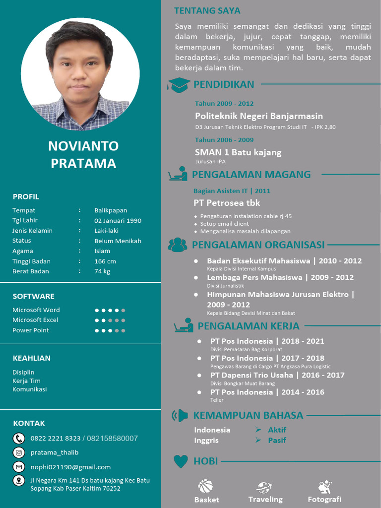 Lamaran Kerja Novianto Pratama | PDF