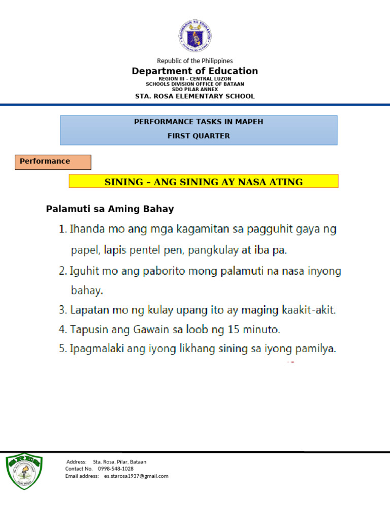 MAPEH-performance-integrated-task | PDF