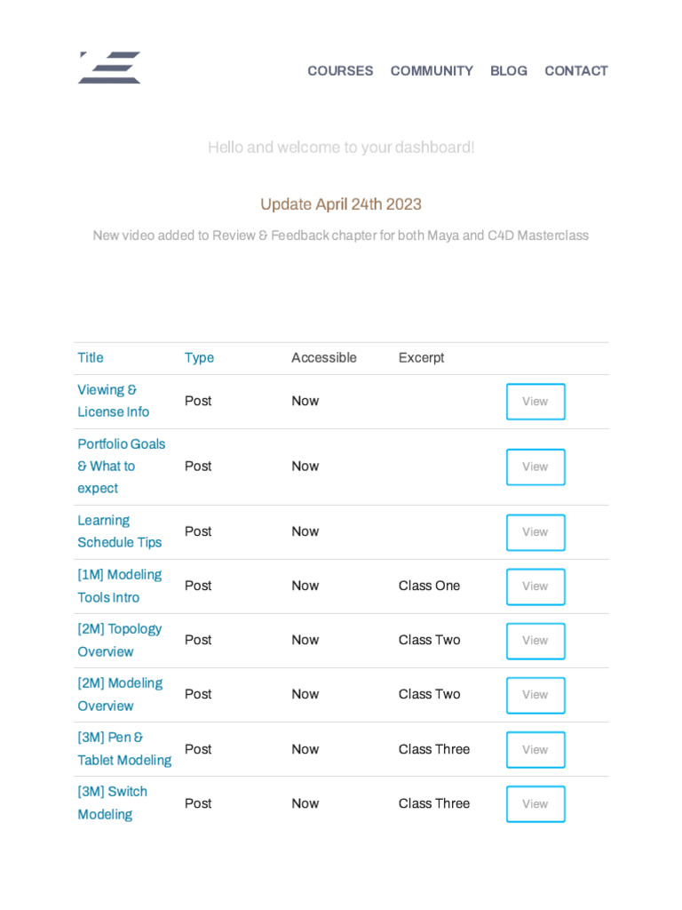 Elementza Maya Masterclass Training | PDF